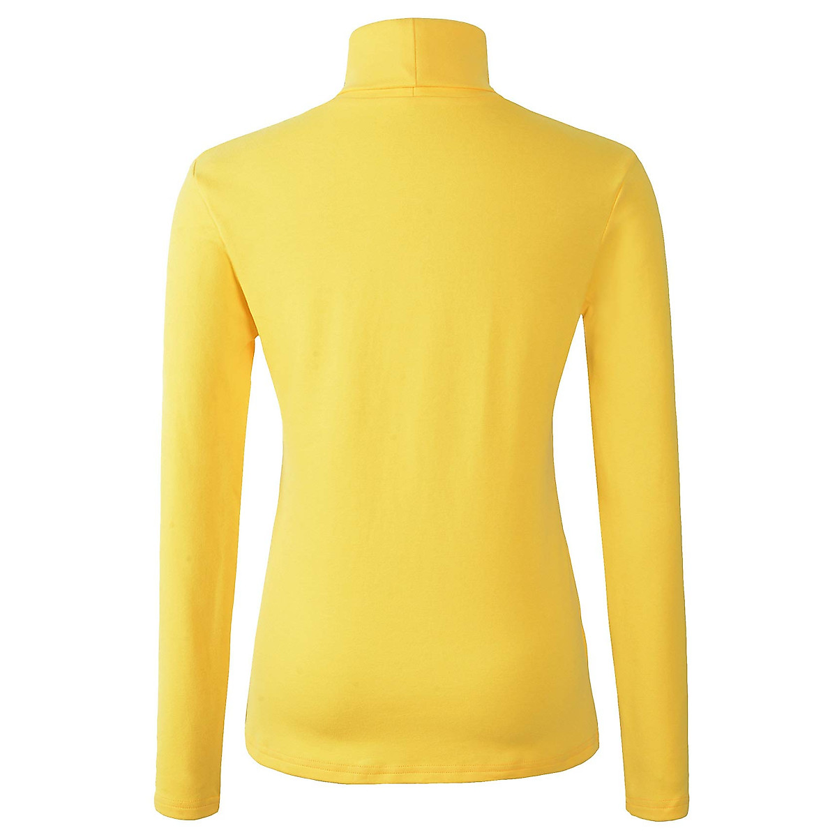 HieasyFit Women's Cotton Basic Thermal Turtleneck Pullover Top(Bright Yellow L)