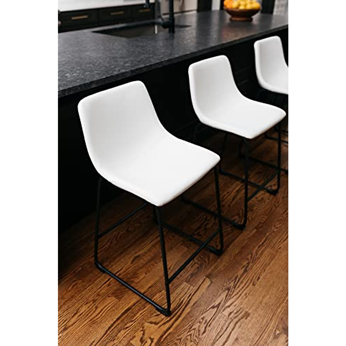 Signature Design by Ashley Centiar Urban Industrial 23.75" Counter Height Bucket Seat Barstool, 2 Count, White