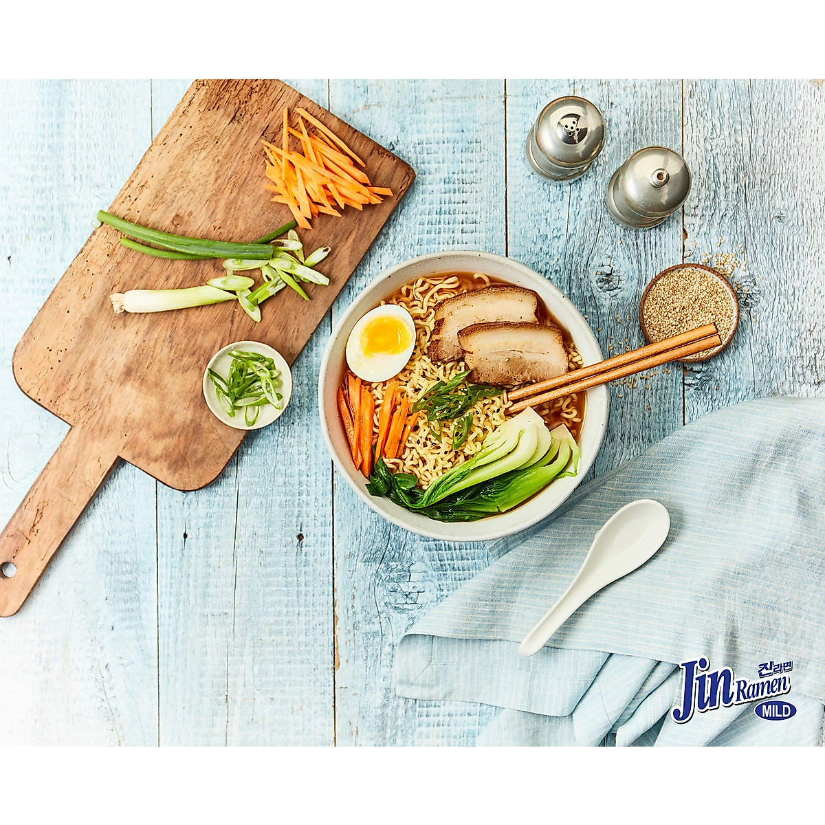 [OTTOGI] Jin Ramen, Mild Flavor - Korean Instant Ramen Noodle, Best Tasting Soup Traditional Instant Ramen (120g) -18 Pack