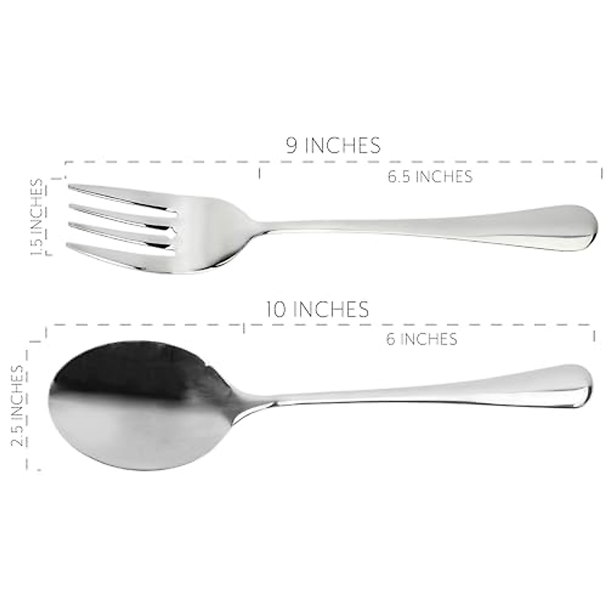Cornucopia Serving Spoons & Large Serving Forks Set (4 pack, 2 of each); Buffet & Banquet Style Elegant Classic Serving Utensils