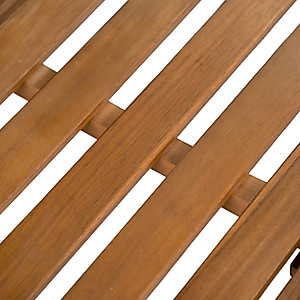 Greemotion Borkum 4-Feet Eucalyptus Solid Wood Outdoor Bench, Garden Chair for Patio Backyard Porch, Natural