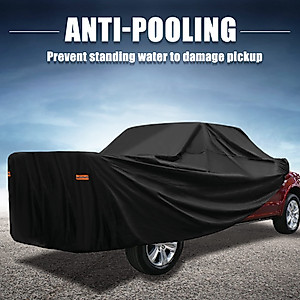 X AUTOHAUX Pickup Truck Cover for Ford F150 Regular Cab 8Ft Bed 2-Door 04-21 F350 Regular Cab 8 Foot Bed 2-Door 08-21 Outdoor Waterproof Sun Protection W/Driver Door Zipper Black