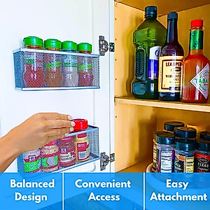 MIDDY CADDY Cabinet Organizer | Optimize Your Cabinet Space | Cabinet Door Organizer | Spice Organizer, Bathroom Accessories, Under Sink Organizers, and More | 2 PK, 8”L x 3.5”H x 2.25”D each