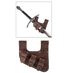Colaxi Medieval Sheath Sheath Frog for Men Role Playing Stage Show, Brown