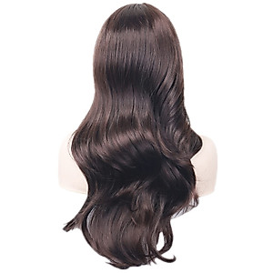 AneShe Wigs 28" Long Wavy Hair Heat Resistant Cosplay Wig for Women (Dark Brown)