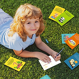 40 Pack Animal Fun Fact Postcards for Kids 4” x 6” Animal Greeting Cards Animal Knowledge Cards Animal Thank Note Cards Funny Cards Pack for Students, Friends and more