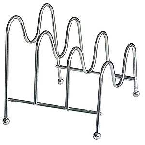 Alipis Accessory Lid Cutting Plates Holder Kitchen For Cookware Storage Steel Dish Pan Holding Drying Plate Organizer Drainer Board Saucepans Wok Pantry Rack Stainless Cup Rest Cupboard