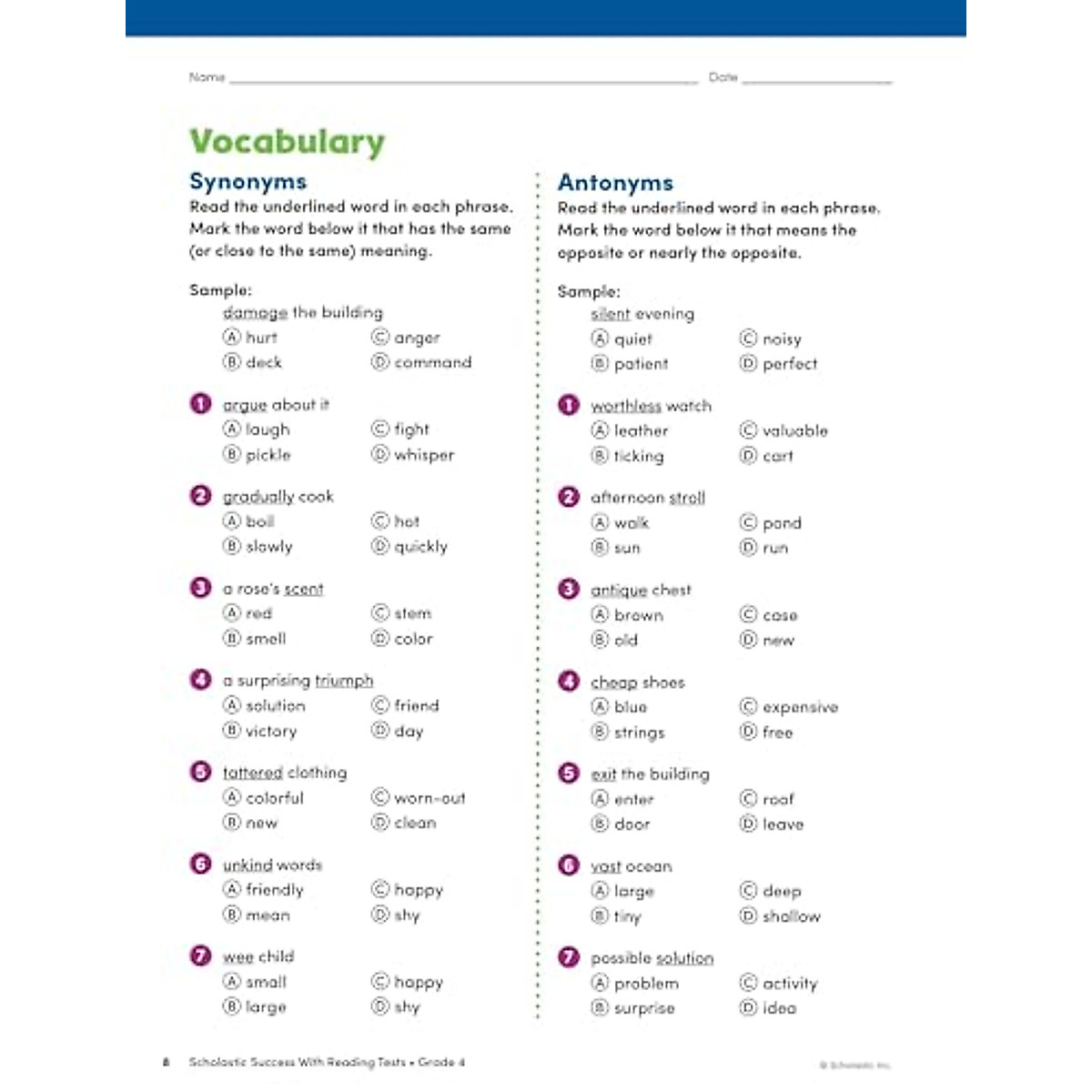 Scholastic Success with Reading Tests Grade 4 Workbook