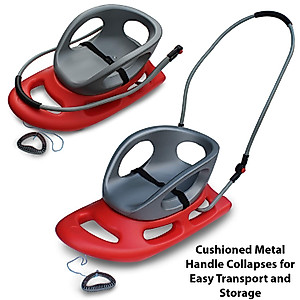 Flexible Flyer Portable Snow Stroller Baby Sled. Toddler Boggan Infant Sleigh, red, 33 x 14 x 17 inches