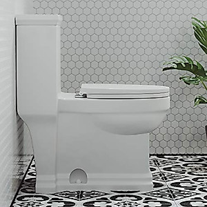 Swiss Madison Well Made Forever SM-1T113 Voltaire One Piece Elongated Toilet Dual Flush 0.8/1.28 GPF, White