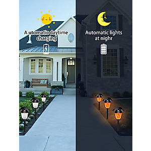 AveyLum Solar Flame Torch Light Outdoor Solar Flickering Dancing Flame Torch Lights Security Lights Landscape Lighting for Garden, PatioYard, Pathway Decoration(4 Pack)