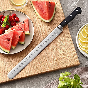 MAIRICO Ultra Sharp Premium 11-inch Stainless Steel Carving Knife - Ergonomic Design - Best for Slicing Roasts, Meats, Fruits and Vegetables