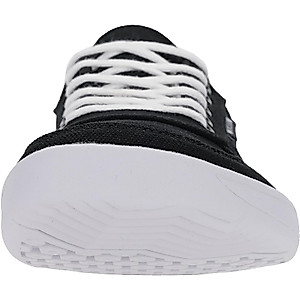 WHITIN Fashion Wide Toe Box Barefoot Shoes for Men Canvas Minimalist Minimus Zero Drop Sole Sneakers Size 10 10W Lightweight Training Black White 44