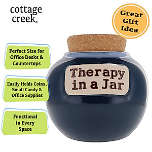 Cottage Creek Therapy in a Jar Piggy Bank, Feelings Jar, Office Candy Jar, Therapy Gifts