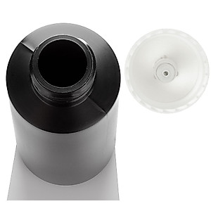 JUVITUS 4 oz / 120 ml Black Squeeze Cylinder Plastic Bottle with White Fine Mist Spray (12 pack)