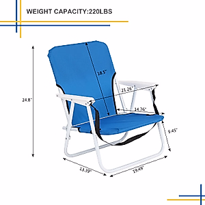 Kcelarec Outdoor Folding Lawn Chair, Concert Beach Folding Camping Chair Festival Sand Picni Chair