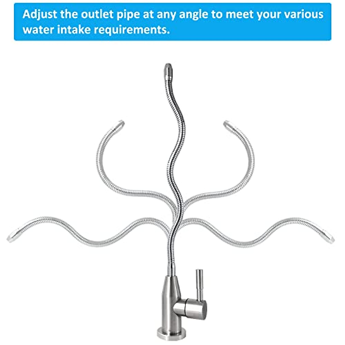 2024 SUS304 Stainless Steel Drinking Water Faucet with Flexible Gooseneck, Lead-Free Beverage Kitchen Water Filter Faucet Fits Most Water Purifier Filter Filtration Systems or Reverse Osmosis Units