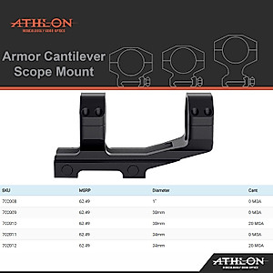 Athlon Armor Cantilever Scope Mount 34 mm 20 MOA