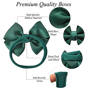 40 Pieces Baby Girls Headbands Nylon Hairband Grosgrain Ribbon Hair Bows Handmade Hair Accessories for Newborn Infant Toddler Kids