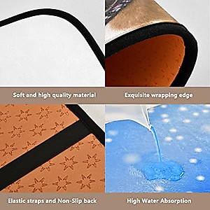 4 Piece Shower Curtain Sets with Non-Slip Rugs, Toilet Lid Cover and Bath Mat, Dogs Boxer Handkerchief Neck Gray Watercolor PeacockShower Curtain with 12 Hooks Durable Waterproof Shower Curtain