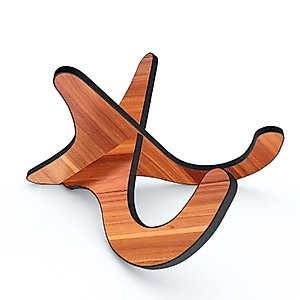 LALAOKS Wooden Ukulele Stand Violin Mandolin Folding Portable Stand (Sapele)