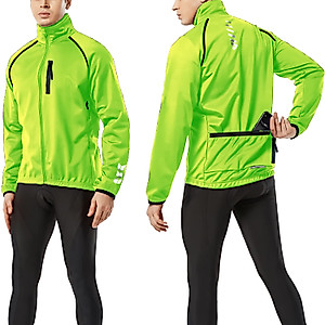 Wulibike Cycling Jackets for Men, Reflective Running Jacket Men Winter Cycling Clothing