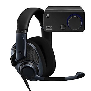 EPOS Audio PC Gaming Audio Bundle with H6PRO Open Acoustic Gaming Headset (Sebring Black) and GSX 300 External Audio Card (Black) (1001166)