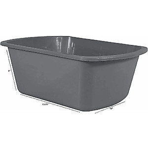 Wash Basins – Rectangular Plastic Hospital Bedside Soaking Tub [2 Pack] Small 7 Quart Graduated Bucket - Portable Washbasin for Washing, Cleaning, Foot Bath, Washing Dishes, Face Cleansing Bowl