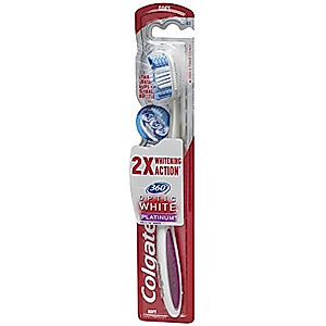 Colgate 360 Optic White Whitening Toothbrush, Soft