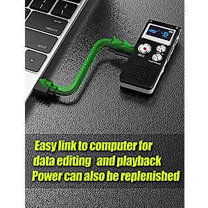 Digital Voice Recorder 16GB Voice Recorder with Playback for Lectures - USB Rechargeable Dictaphon Upgraded Small Tape Recorder