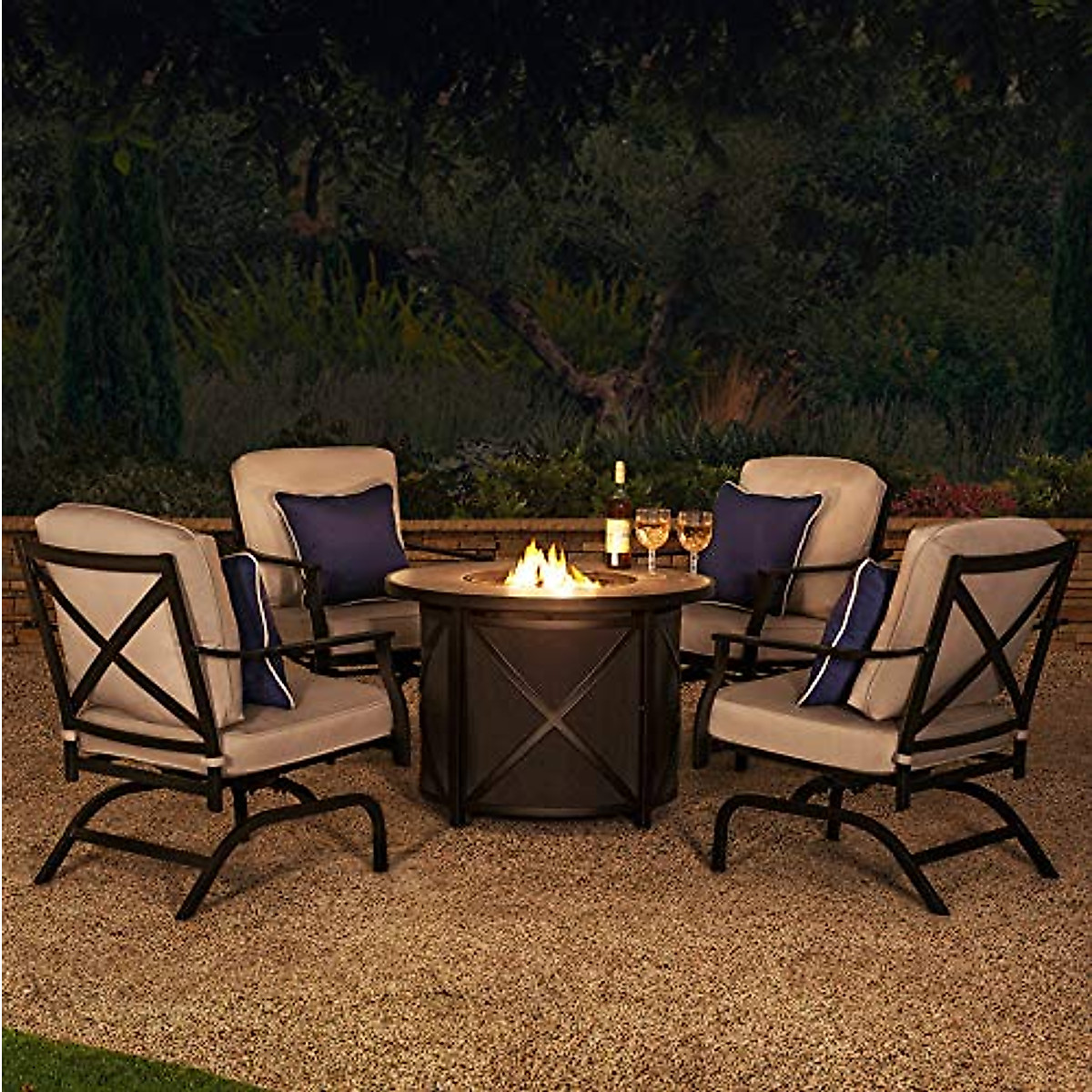 Amazon Brand - Ravenna Home Archer Steel-Framed Outdoor Patio Deep-Seat Chairs, Set of 2, 31"W, Gray