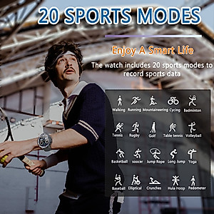 Smart Watches for Men (Answer/Make Calls), 1.32" HD AI Voice Smart Watch Rugged Tactical Military Fitness Tracker with Heart Rate SpO2 Sleep Monitor IP67 Outdoor Tough Fitness Watch for Android Phone