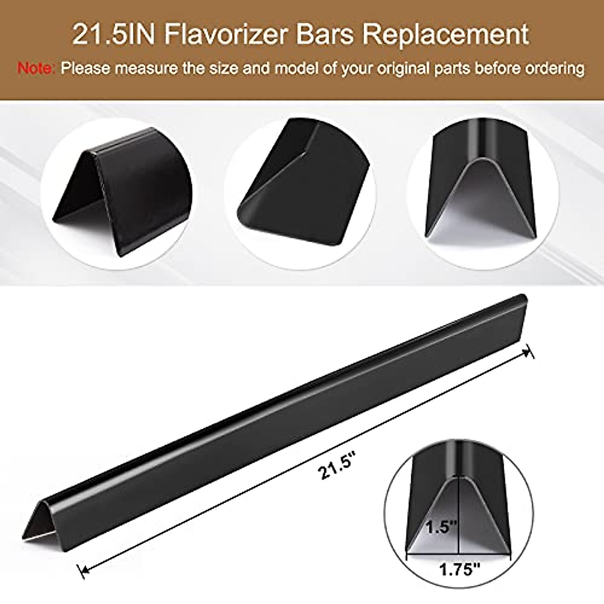 Criditpid 7535 7534 21.5'' Porcelain-Enameled Flavorizer Bars for Weber Spirit 200 Series, Spirit E210, S210, Spirit 500, Genesis Silver A Grills with Side Control, Parts for Weber Spirit E210