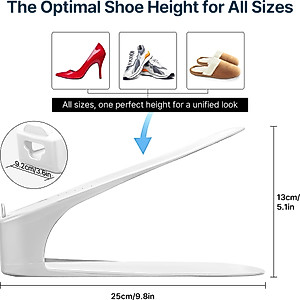 I M HOME LIVING - Value Pack Shoe Slot Organizer 10-Piece Space-Saving Shoe Holders for Maximum Storage(10, White)