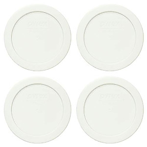 Pyrex 7200-PC White Round Plastic Food Storage Lid - 4 Pack