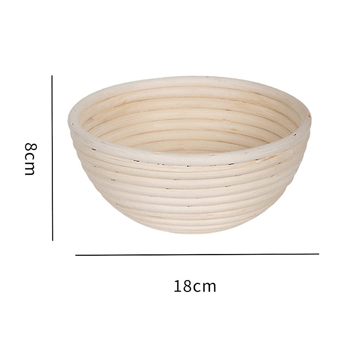 Bread Proofing Basket Dough Banneton Round Proofing Basket Kit Natural Rattan Bread Bowl Baking Making Tools Set with Linen Liner Cloth for Professional and Home Bakers (Ship from USA)