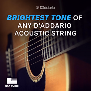 D'Addario Acoustic Guitar Strings - 80/20 Bronze - For 6 String Guitars - Deep, Bright, Projecting Tone - Deep, Bright, Projecting Tone - EJ11 - Light, 12-53