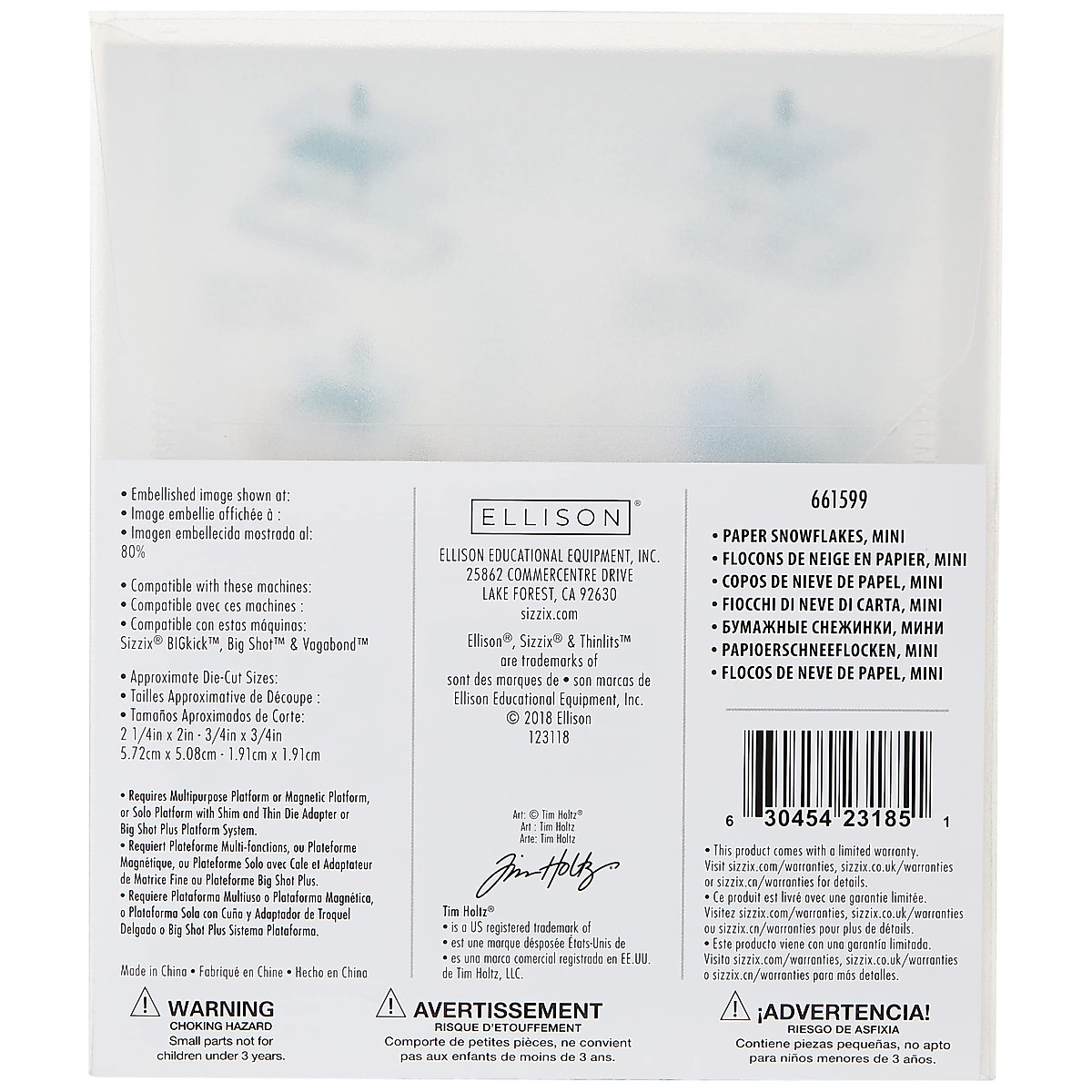 Sizzix Thinlits Die Set 661599, Paper Snowflakes, Mini by Tim Holtz, 14 Pack, One Size, Multi Color