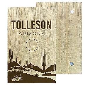 Tolleson Arizona Souvenir 2" x 3" Engraved Wooden Fridge Magnet Cactus Desert Design Single