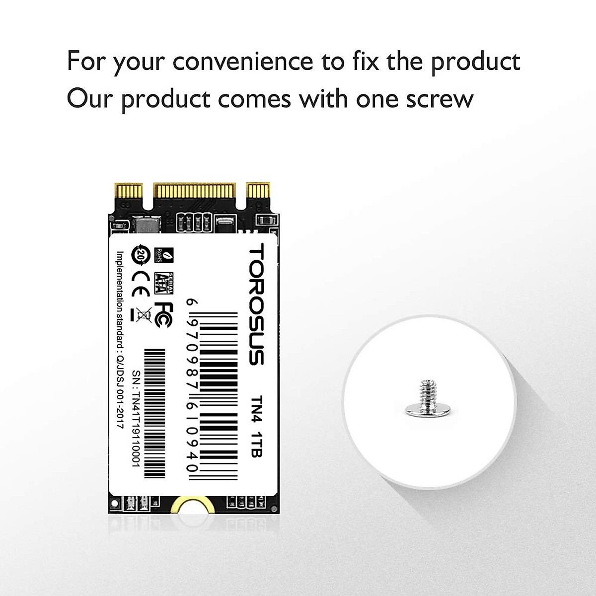 TOROSUS M.2 NGFF 22 * 42mm M.2 2242 1TB Solid State Drive Disk for Desktop PCs and MacPro