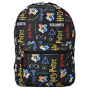 Harry Potter 16" Laptop Backpack Bag Hogwarts Crest All Over Print Cargo