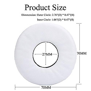 Krone Kalpasmos Replacement Earpads Compatible with Sony MDR-ZX310, Ear Cushion Compatible with Sony MDR-ZX330BT/DR-BT101/WH-CH500 and 70MM Round On-Ear Headphones(List Inside)(White)