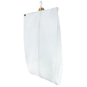 HANGERWORLD 72inch White Wedding Dress Garment Bag with 14inch Gusset, Showerproof, Breathable, Acid-Free, Dust Protector, Extra Wide Dress Cover