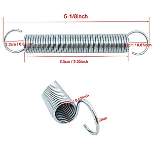 Souldershop 5-1/8 inch Replacement Recliner Chair Spring Mechanism Furniture Tension Springs Short Neck Style (Pack of 2)