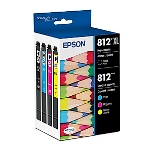 EPSON T812 DURABrite Ultra Ink High Capacity Black & Standard Color Cartridge Combo Pack (T812XL-BCS) for select Epson WorkForce Pro Printers