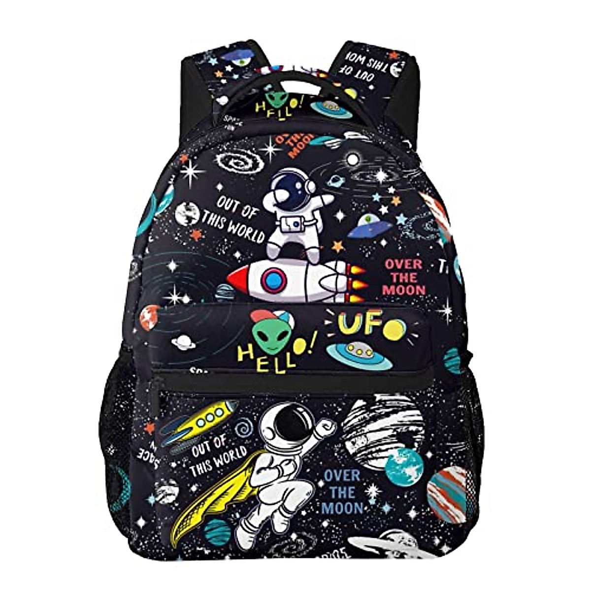 HONGHONGKANG Space Astronauts Backpack for Men Boys Waterproof Adjustable Strap Travel Laptop Backpack with Side Pockets,One Size