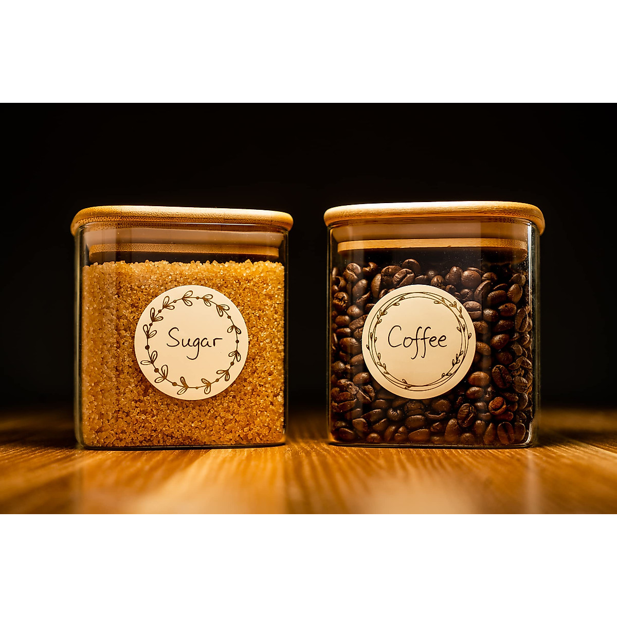 MONEST Waterproof & Oil Resistant Label Stickers for Jars and Lids |Pantry Labels | Mason Jar Labels | Sticker Labels | Canning Labels | Spice Labels | Bottle Labels | Mason Jar Labels (Golden Flower)