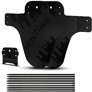 FETESNICE 2 Pcs Mountian Bike Fender,MTB Mudguard,Front and Rear Bicycle Fender,Fits 26", 27.5", 33", Plus Size and Fat Bike Wheel Sizes(Black)