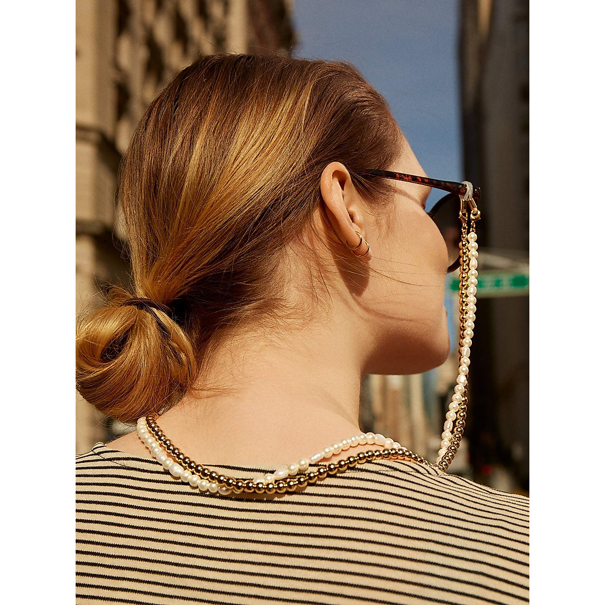 YAHPERN Pearls Bead Eyeglass Chain Sunglasses Holder Strap Eyewear Retainer Glasses Strap Cords Lanyard Necklace