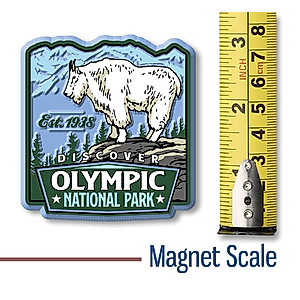 Olympic National Park Magnet by Classic Magnets, 2.6" x 2.8", Collectible Souvenirs Made in The USA